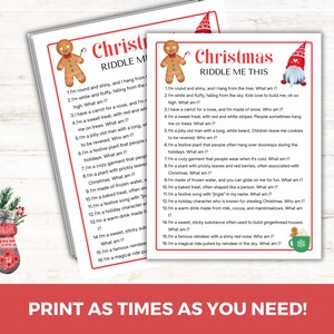 Christmas Riddles Game, Christmas Party Game Kids, Christmas Riddle Me ...