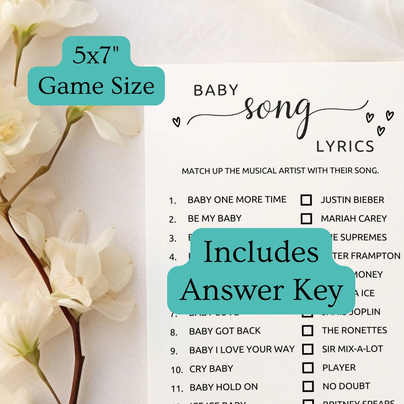 Name That Baby Song, Name That Baby Tune, Baby Song Lyrics Shower Game ...