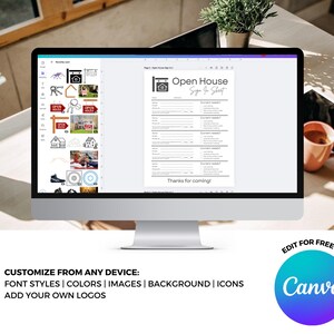 Open House Sign in Sheet, Editable Canva Template, Open House Form ...