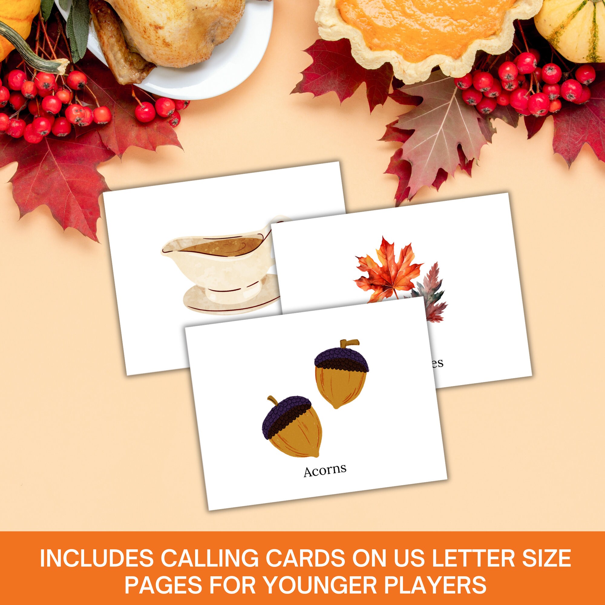 Fall Printable Bingo, Thanksgiving Bingo, Office Party Game, 60 Cards ...
