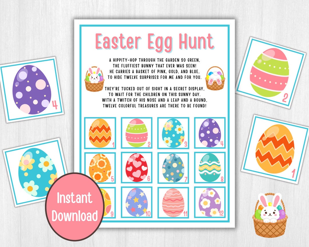 Easter Egg Hunt, Easter Egg Scavenger Hunt, Easter Party Games, Easter ...