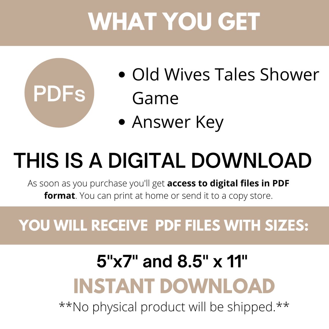 Old Wives Tale Game, Printable Baby Shower Game, Minimalist Baby Shower ...