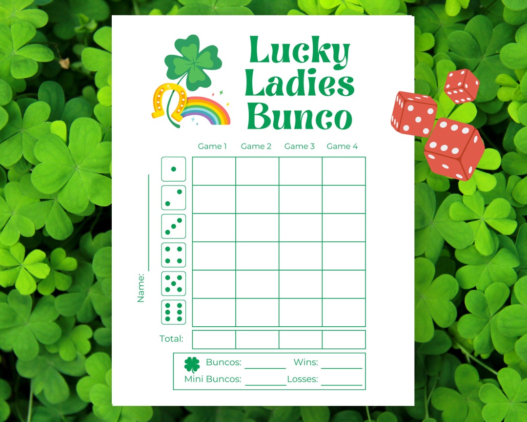 March Bunco Score Sheets, St. Patricks Bunco Sheets, St. Patrick's ...