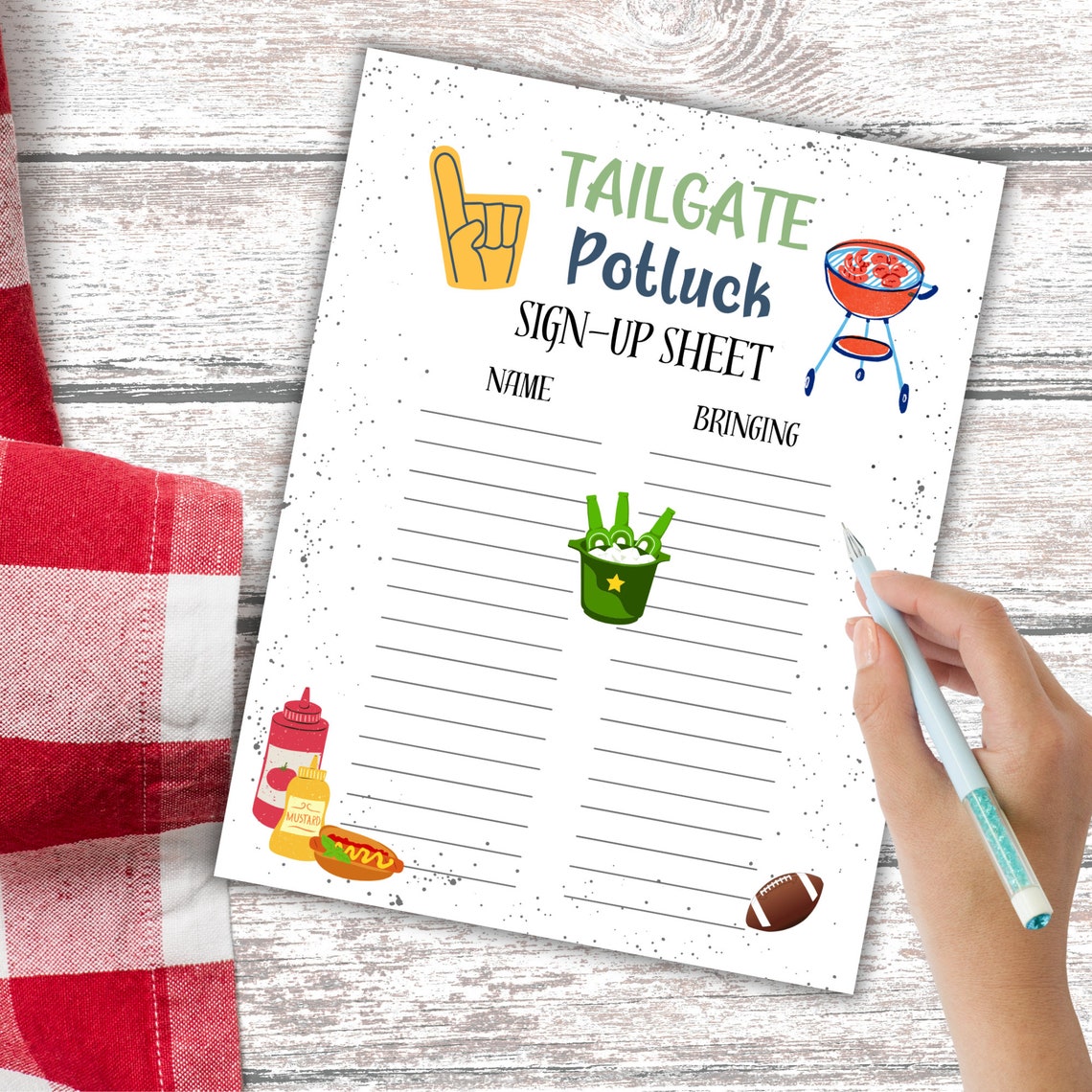 Tailgate Potluck Sign up Sheet, Potluck Sign up Form, Football Party ...