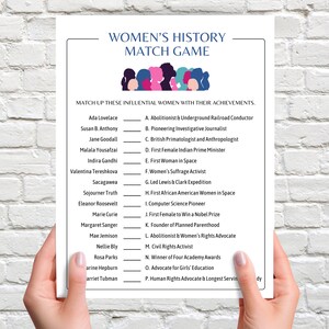 Women's History Month Match Game, International Women's Day Activity ...
