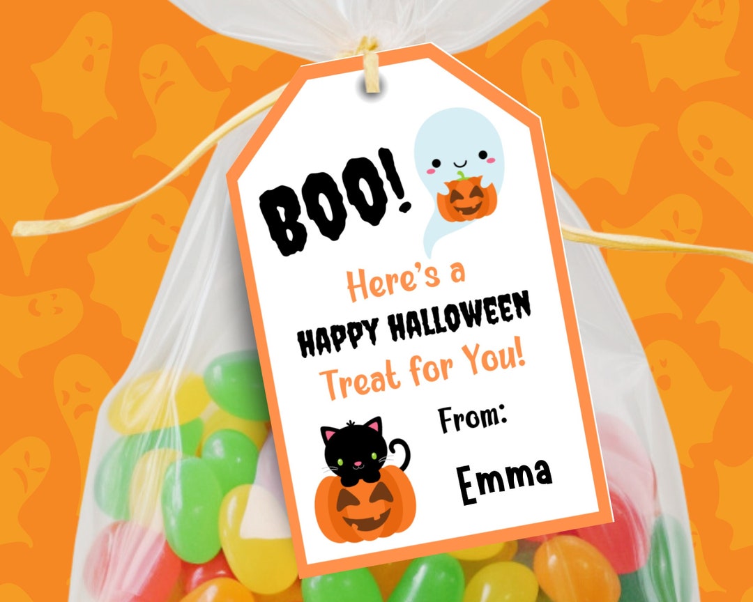 Halloween Treat Tags, Trick or Treat Favor Tags, Treat Bags Tag ...