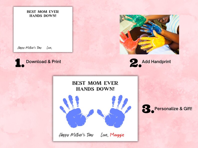 Mothers Day Handprint Craft, Kids Handprint Keepsake for Mom, Pre K ...