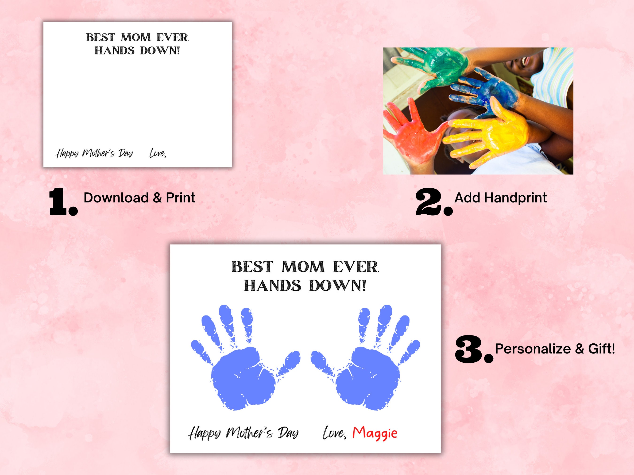 Mothers Day Handprint Craft, Kids Handprint Keepsake for Mom, Pre K ...