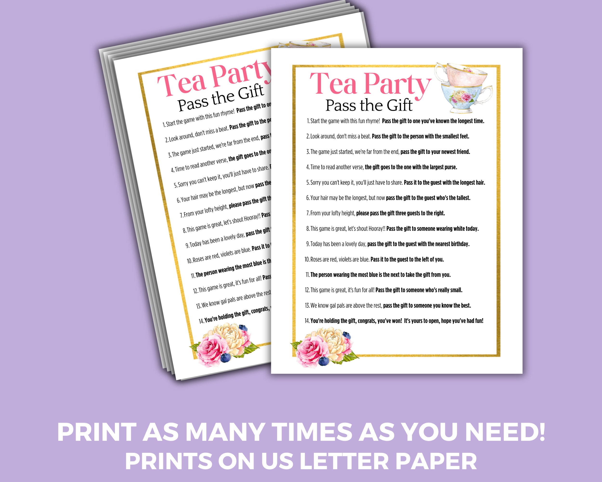 Pass the Prize Tea Party Game, Pass the Parcel, Pass the Gift Game ...