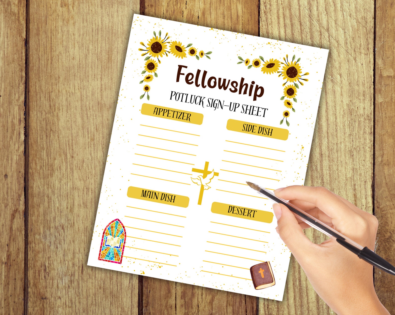 Church Potluck Sign up Sheet, Church Sign up Form, Potluck Sign up Form ...