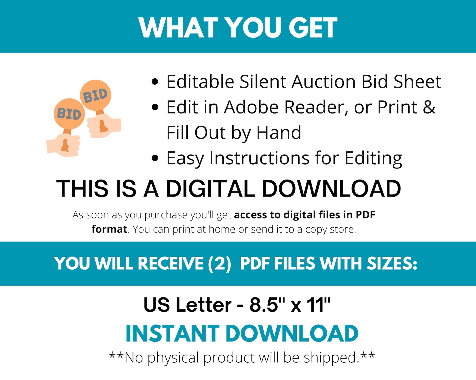Editable Silent Auction Bid Sheet, Silent Auction Sign up Sheet, Silent ...