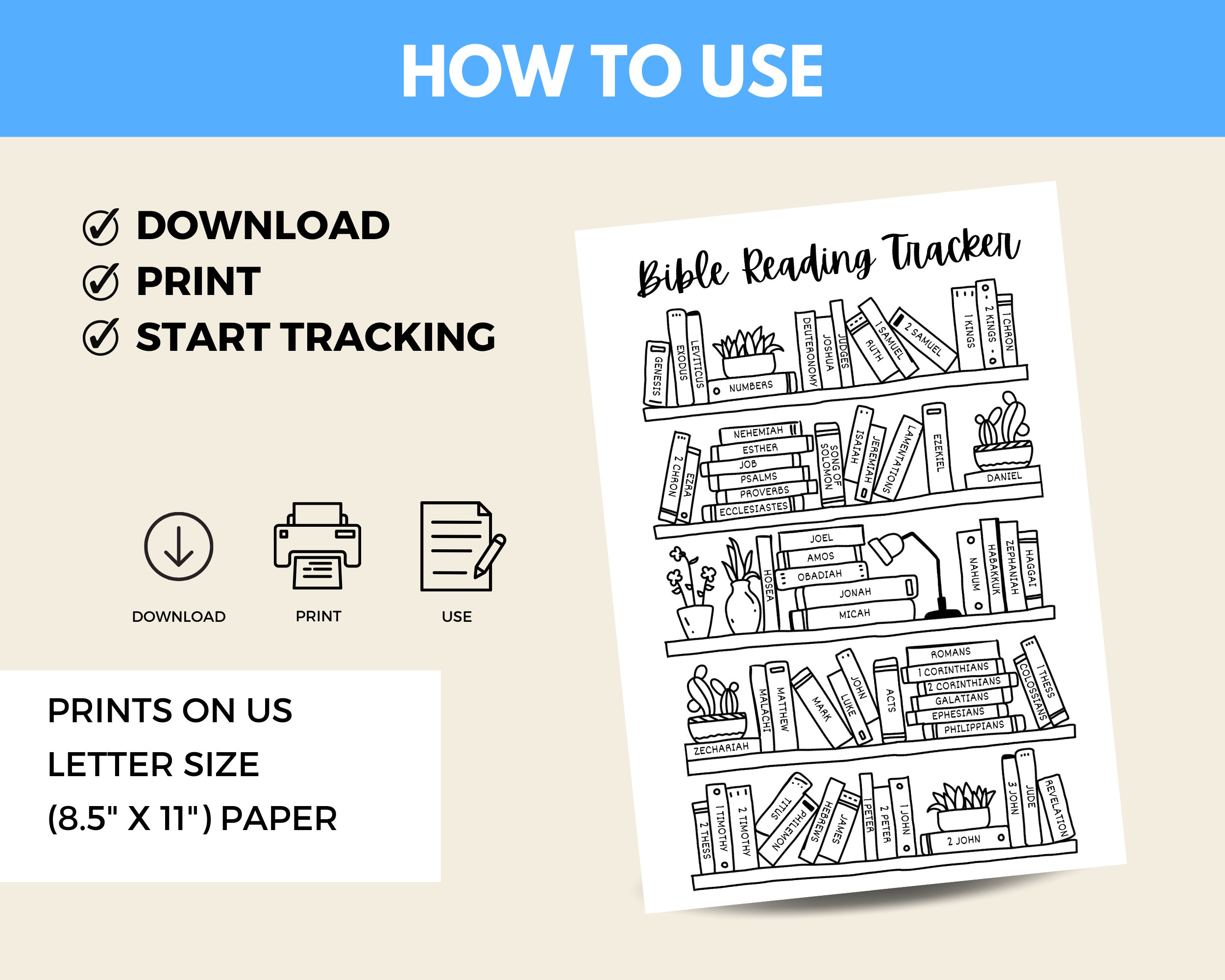 Bible Reading Tracker Coloring Sheet, Bible Reading Bookshelf, Books of ...