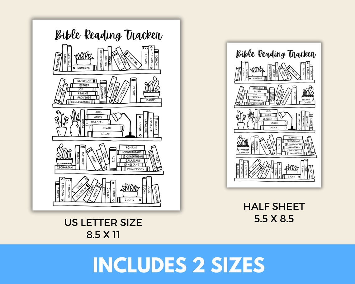 Bible Reading Tracker Coloring Sheet, Bible Reading Bookshelf, Books of ...