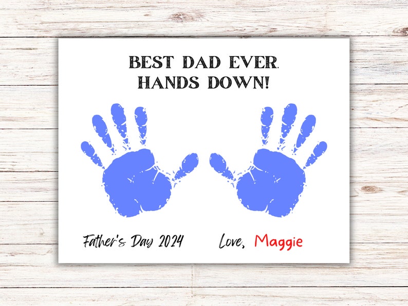 Fathers Day Handprint Craft, Kids Handprint Keepsake for Dad, Pre K ...
