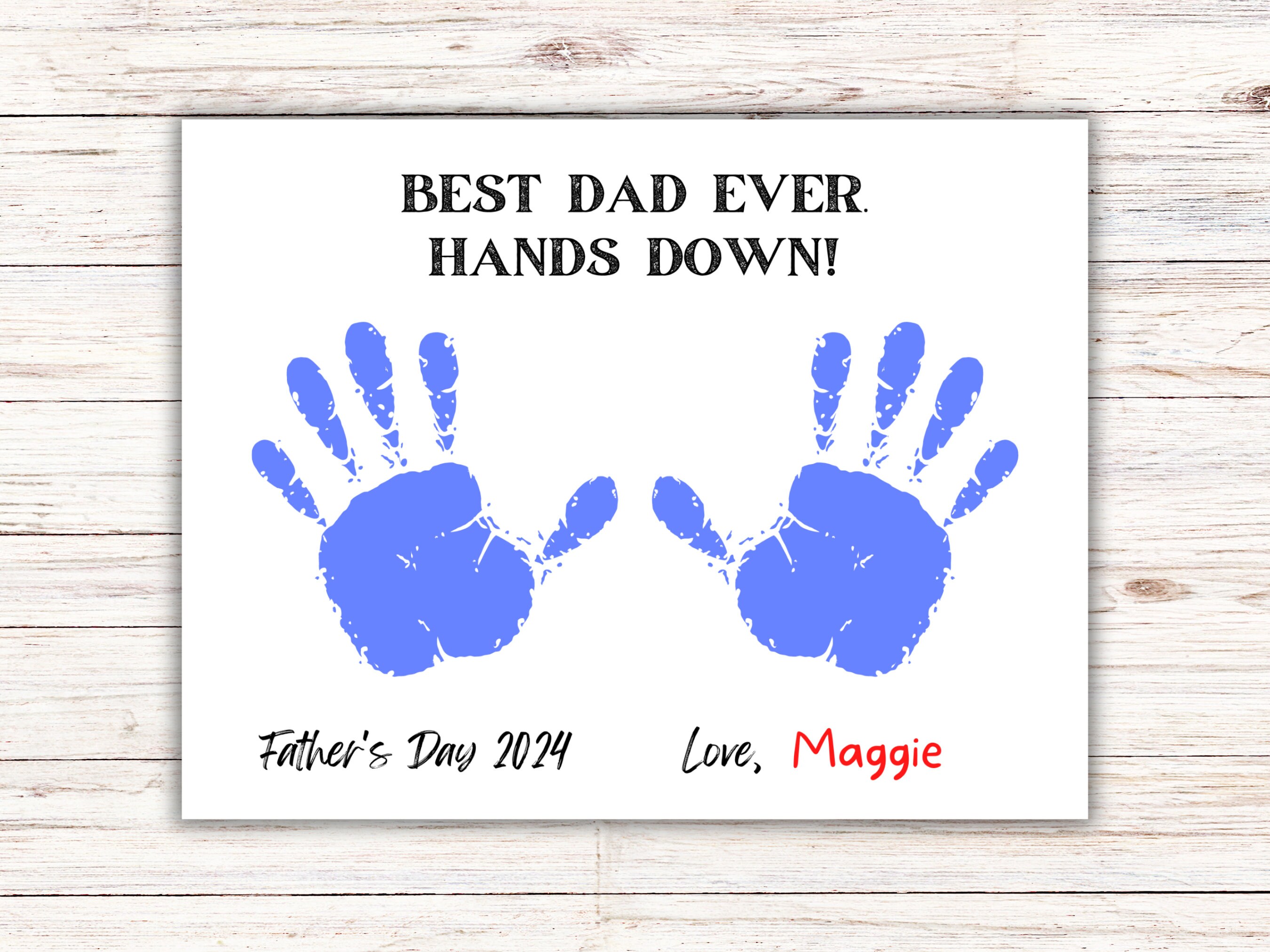 Fathers Day Handprint Craft, Kids Handprint Keepsake for Dad, Pre K ...