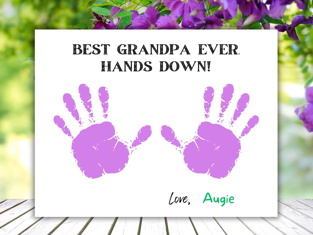 Grandparents Day Craft, Handprint Keepsake for Grandpa, Grandparents ...