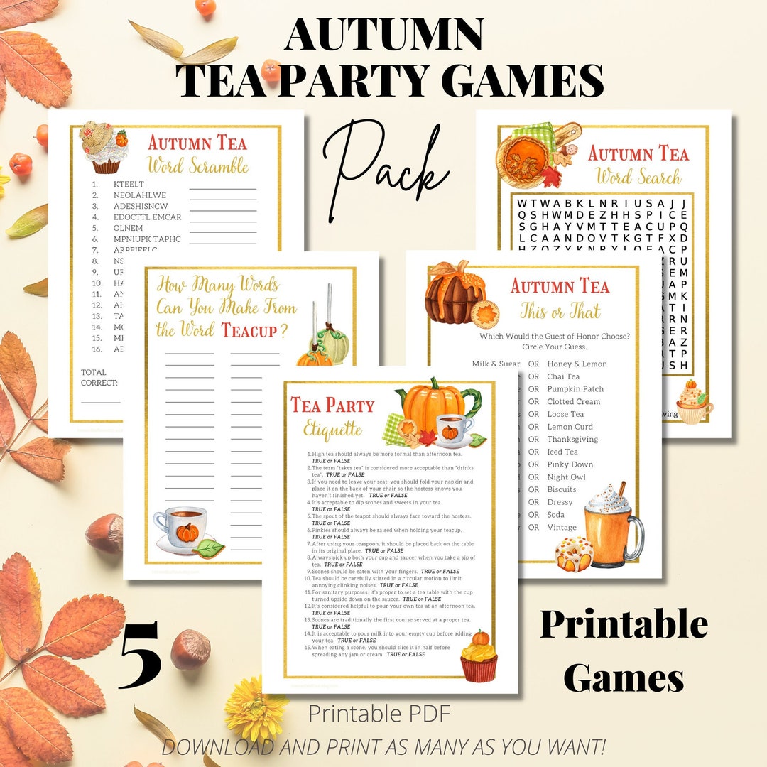 Fall Tea Party Games, Afternoon Tea, Ladies Tea Party,tea Party ...