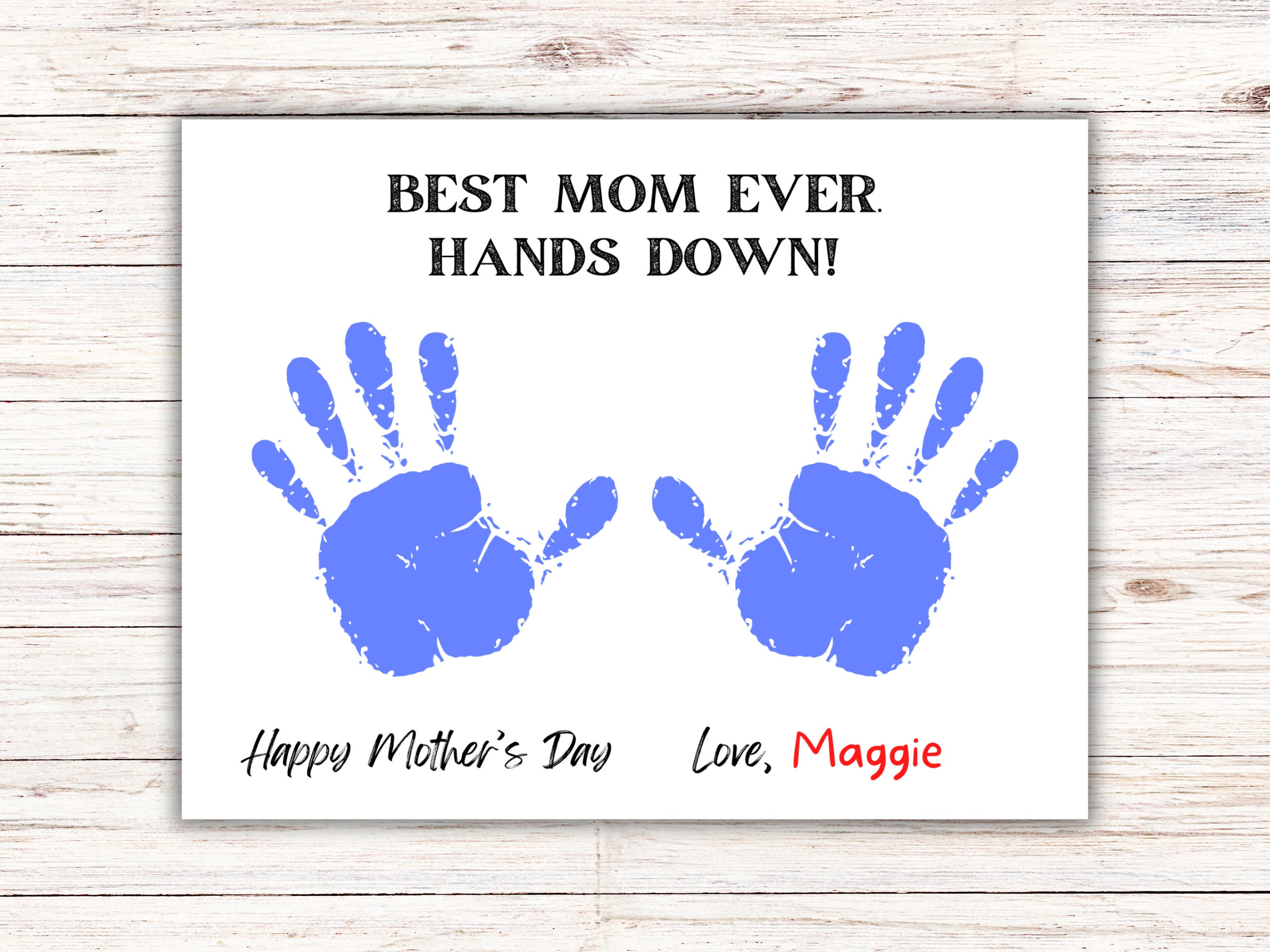 Mothers Day Handprint Craft, Kids Handprint Keepsake for Mom, Pre K ...