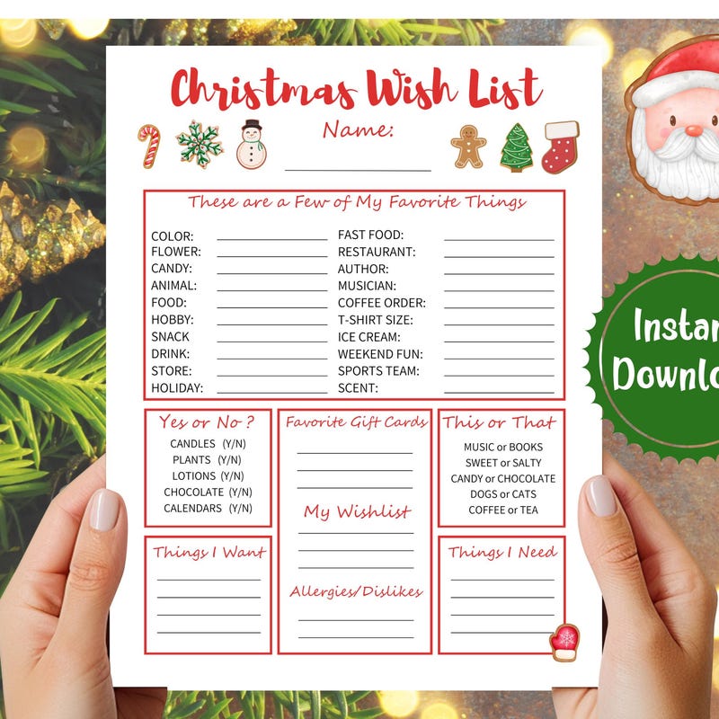 Employee Christmas Wish List Template - Etsy