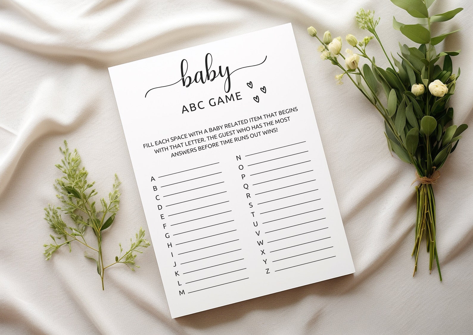 Baby Shower ABC Game, Baby Items Game, Baby Word Race Game, Baby Shower ...