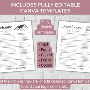 Open House Sign in Sheet, Editable Canva Template, Open House Form ...