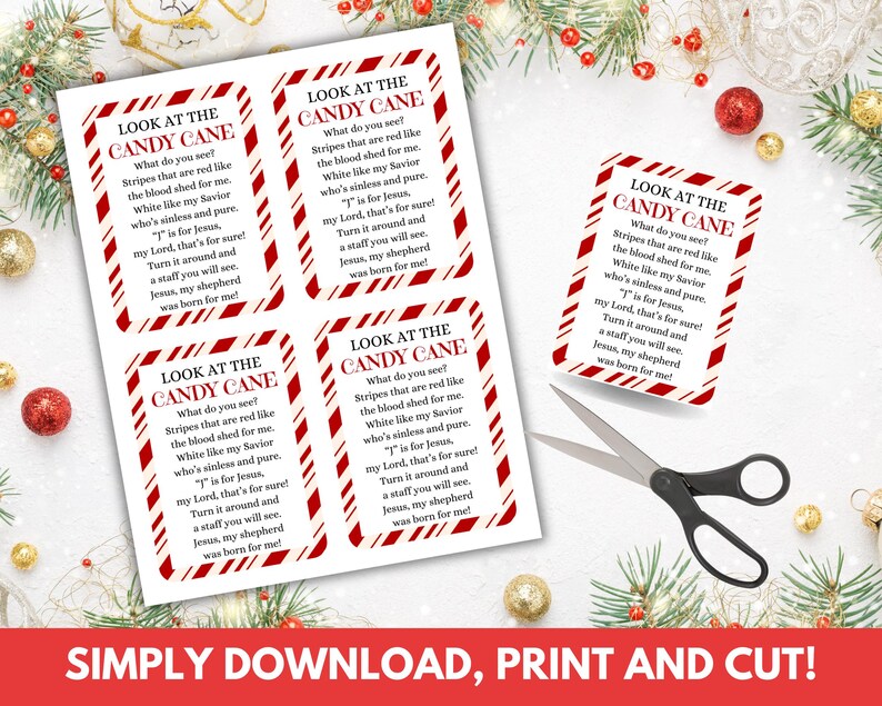Candy Cane Poem, Legend of the Candy Cane Printable, Christian Treat ...