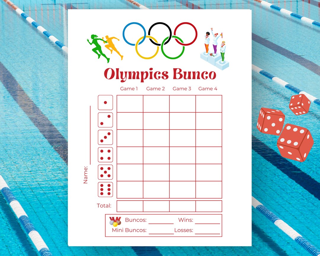 Paris Games Bunco Score Sheets, Summer Bunco Score Cards, Summer Games ...