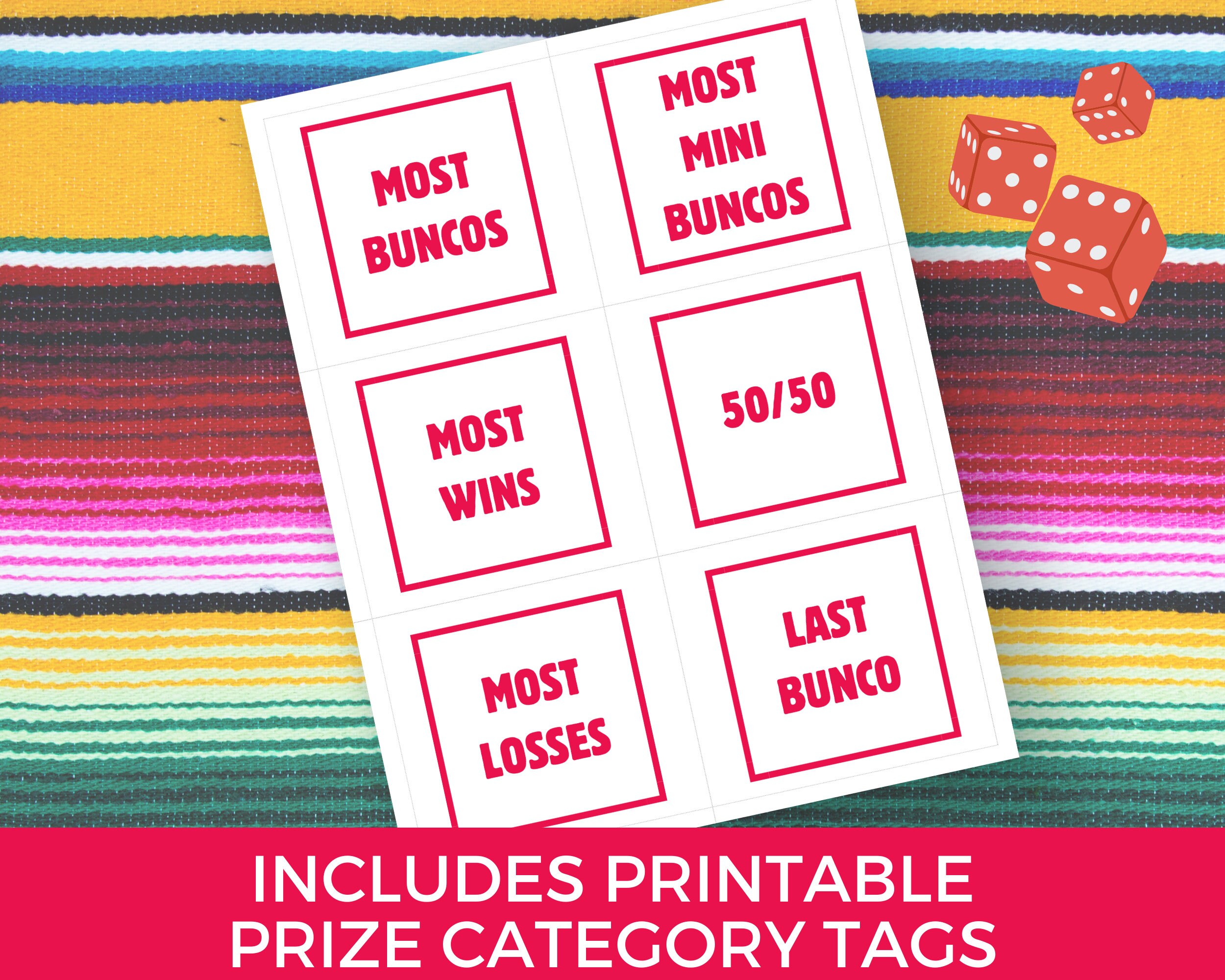 Fiesta Bunco Score Sheets, May Bunco Score Cards, Fiesta Bunco Game ...