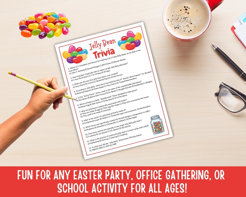 Jelly Bean Trivia Game, Easter Party Game, Printable Spring Game ...