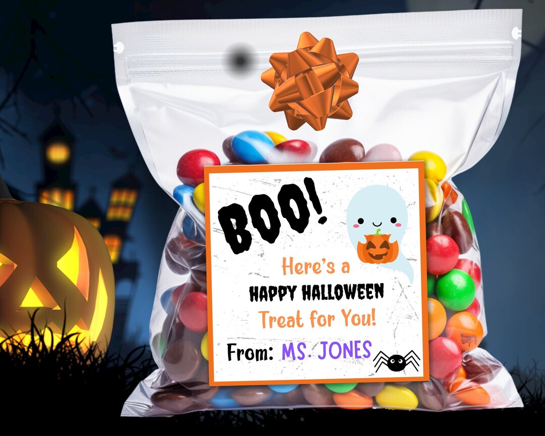 Printable Halloween Treat Tags, Trick or Treat Favor Tags, Treat Bag ...