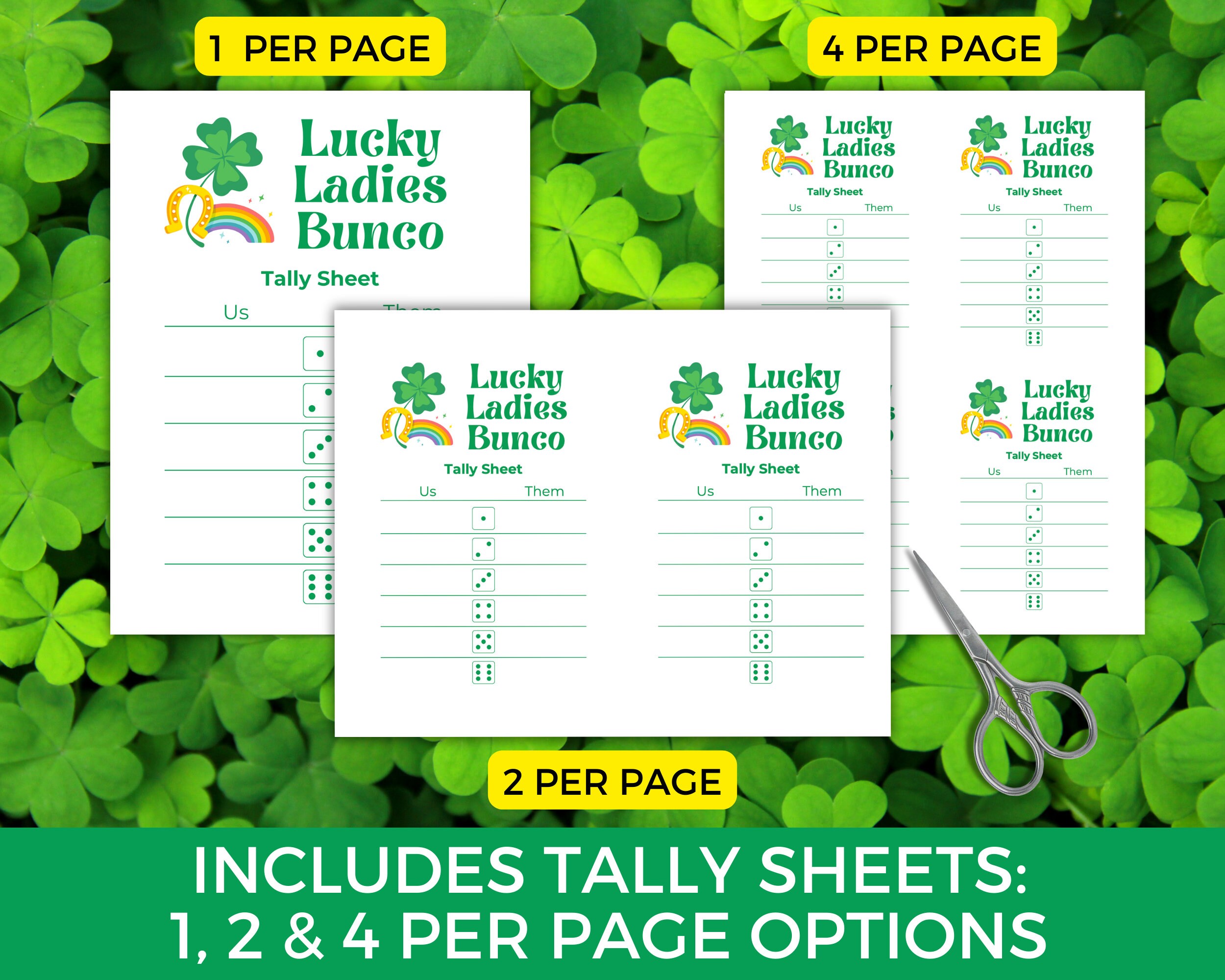 March Bunco Score Sheets, St. Patricks Bunco Sheets, St. Patrick's ...