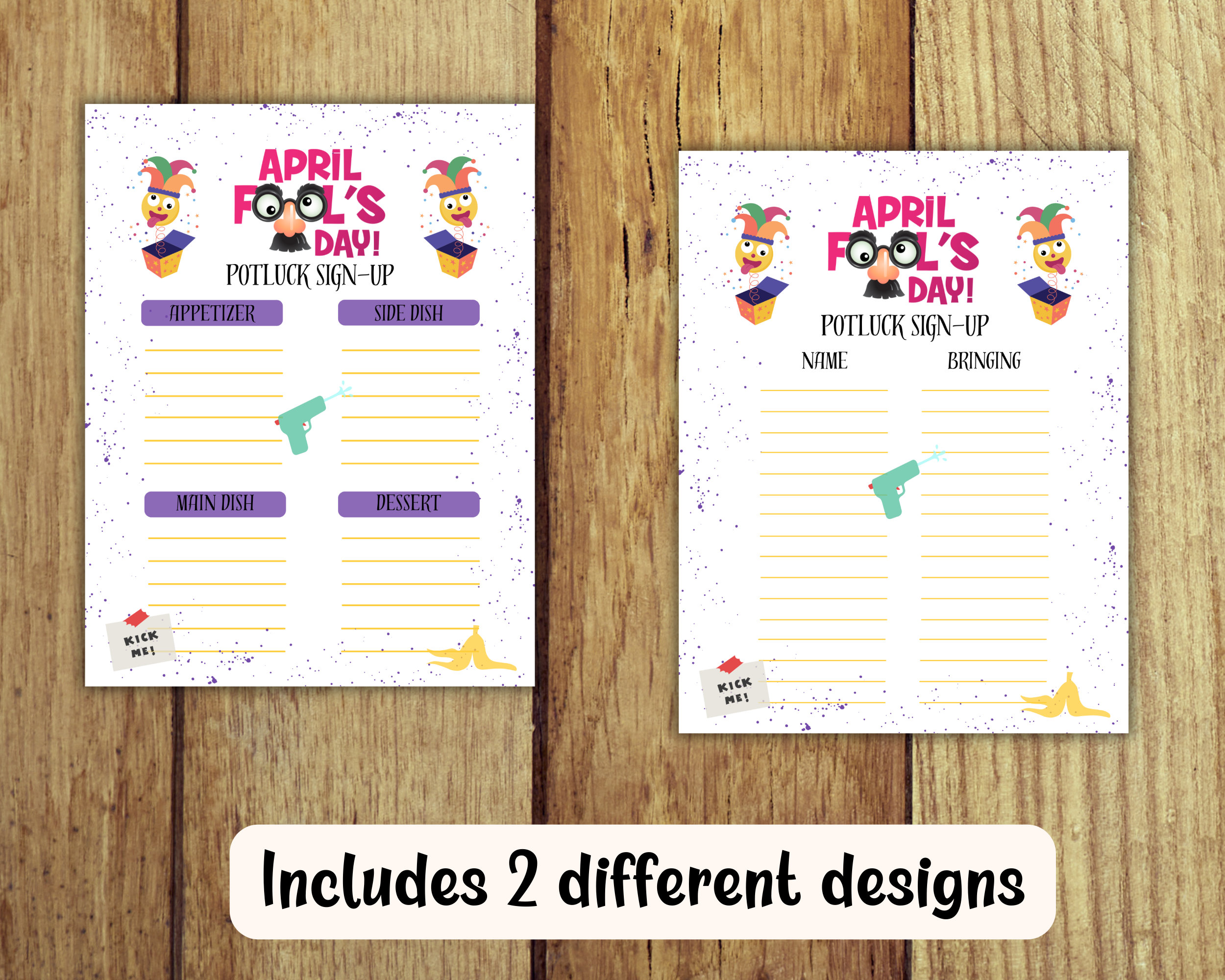 April Fools Potluck Sign up Sheet, April Fools Day Potluck Sign up Form ...