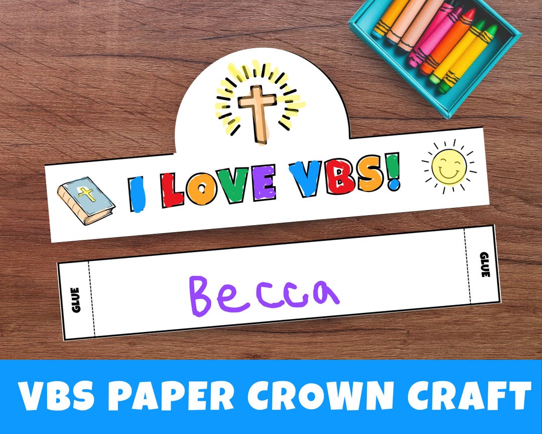 VBS Paper Crown Craft, Vacation Bible School Activity, Sunday School ...