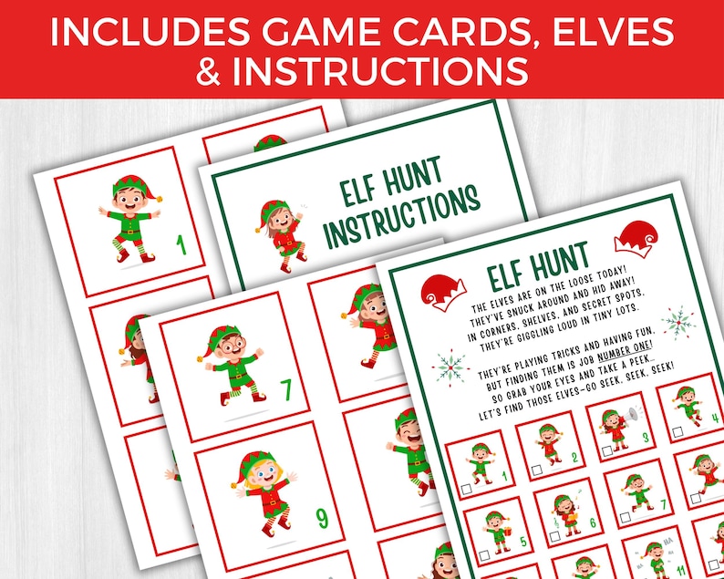 Christmas Scavenger Hunt, Elf Hunt Game, Christmas Games for Kids ...