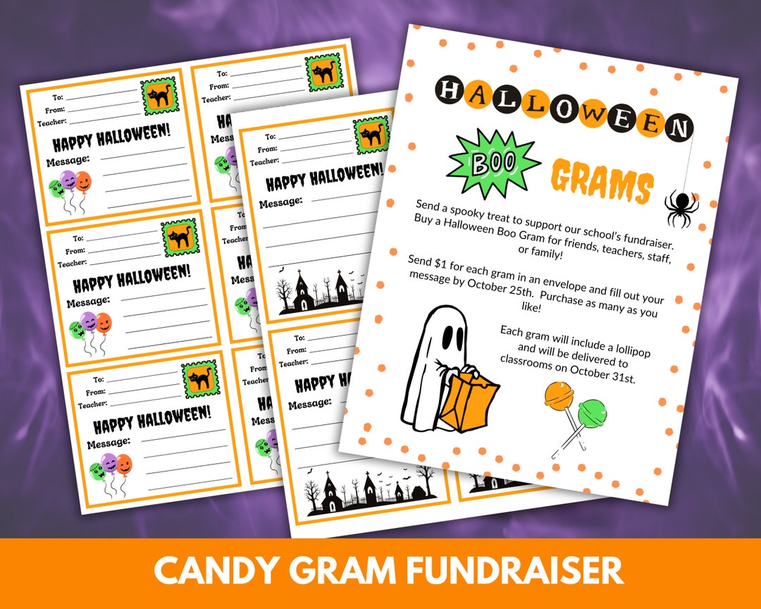 Editable Halloween Candy Gram Form, Halloween School Fundraiser Flyer ...