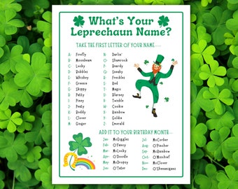Leprechaun Name Game, Printable St. Patrick's Day Game for Kids, What's ...