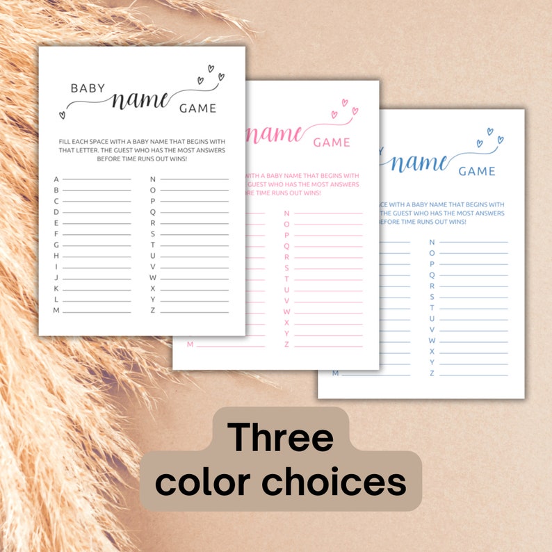 Baby Shower ABC Name Game, Baby Name Game, Baby Word Race Game, Baby ...