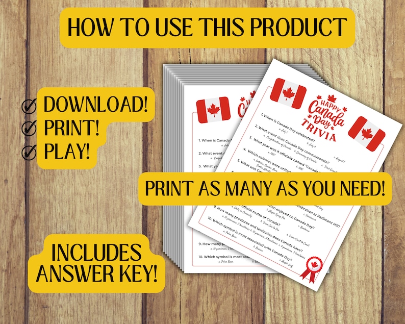 Canada Day Trivia Game, Canada Day Activity, Canada Day Classroom ...