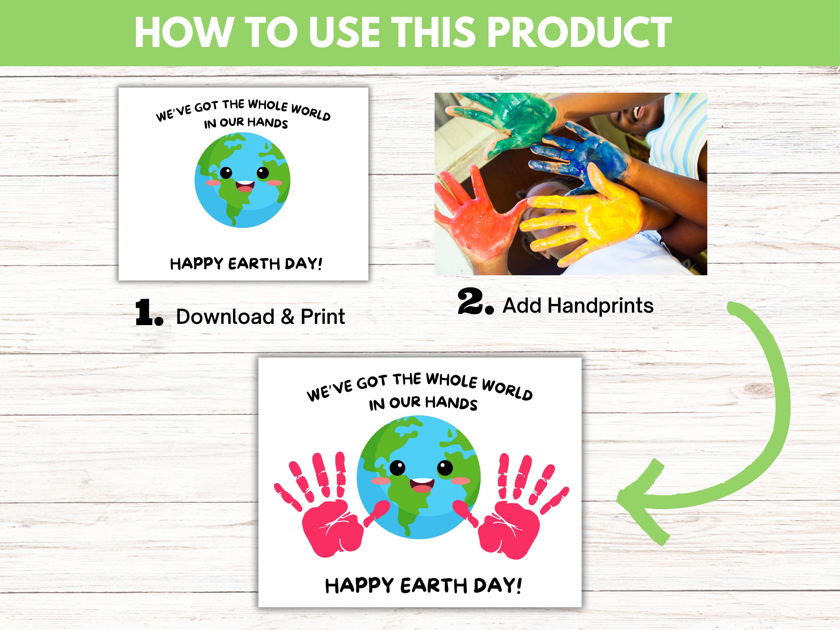 Earth Day Handprint Craft, Earth Day Handprint Art, Earth Day Classroom ...