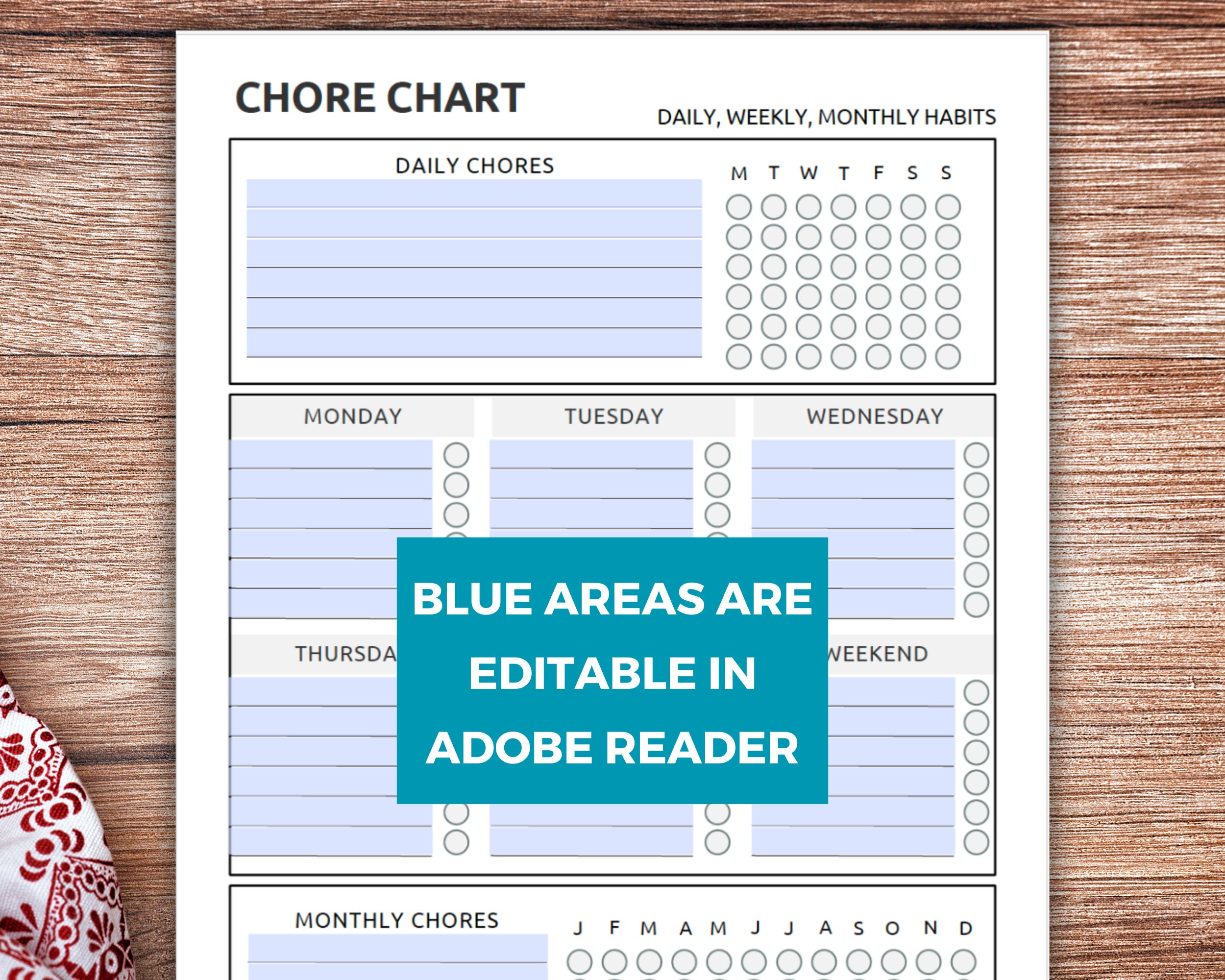 Adult Chore Chart, Chore Checklist Adult, Weekly Chore Chart for Adults ...
