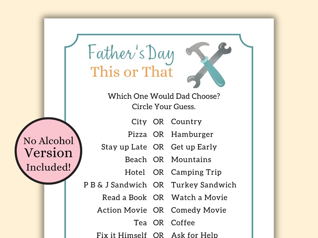 Fun Fathers Day Game, Father's Day Activity, Fathers Day Ideas, Dad ...