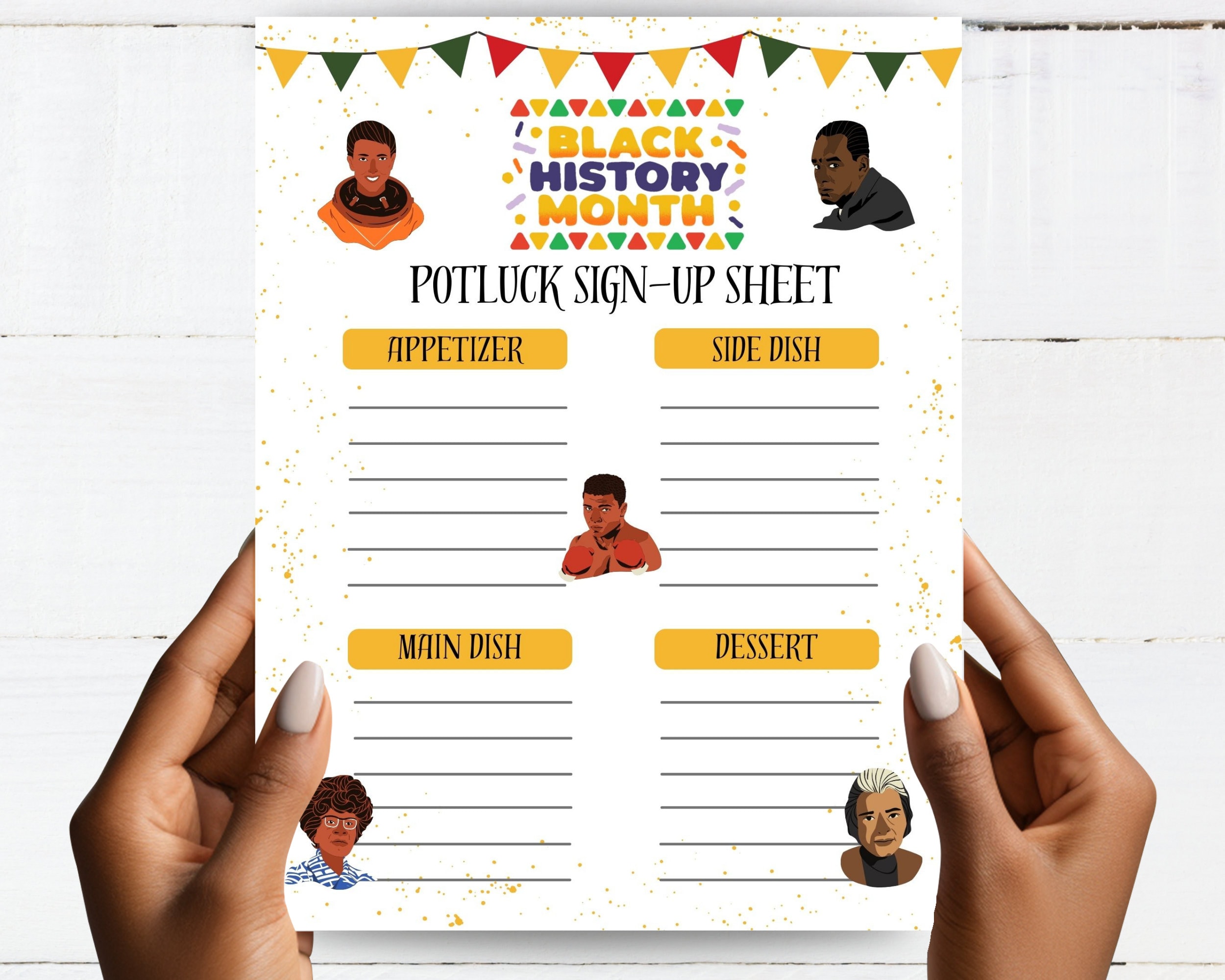 Black History Month Sign up Sheet, Potluck Sign up Sheet, Potluck Sign ...