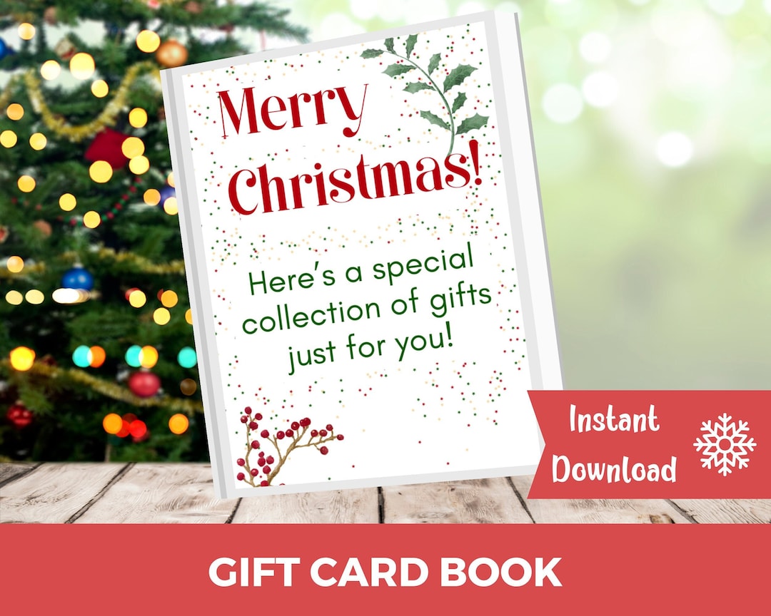Christmas Gift Card Book, Printable Christmas Gift Card Holder, College ...