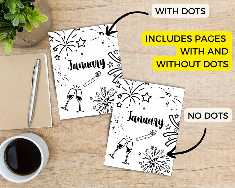 12 Monthly Cover Pages, Bullet Journal Month Themed Cover Page, Journal ...