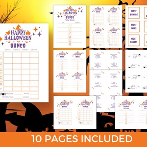 Halloween Bunco Score Sheets, October Bunco Score Cards, Halloween ...