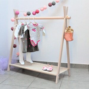 Toddler Rack,girl Clothing,montessori Clothing,mini Kids Clothes Rack ...