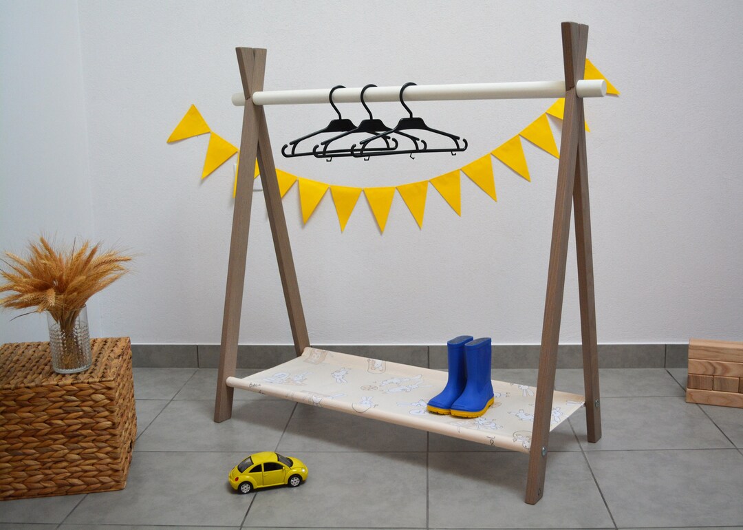 Mini Kids Clothing Rack, Toddler Rack, Clothes Rack With Canvas ...