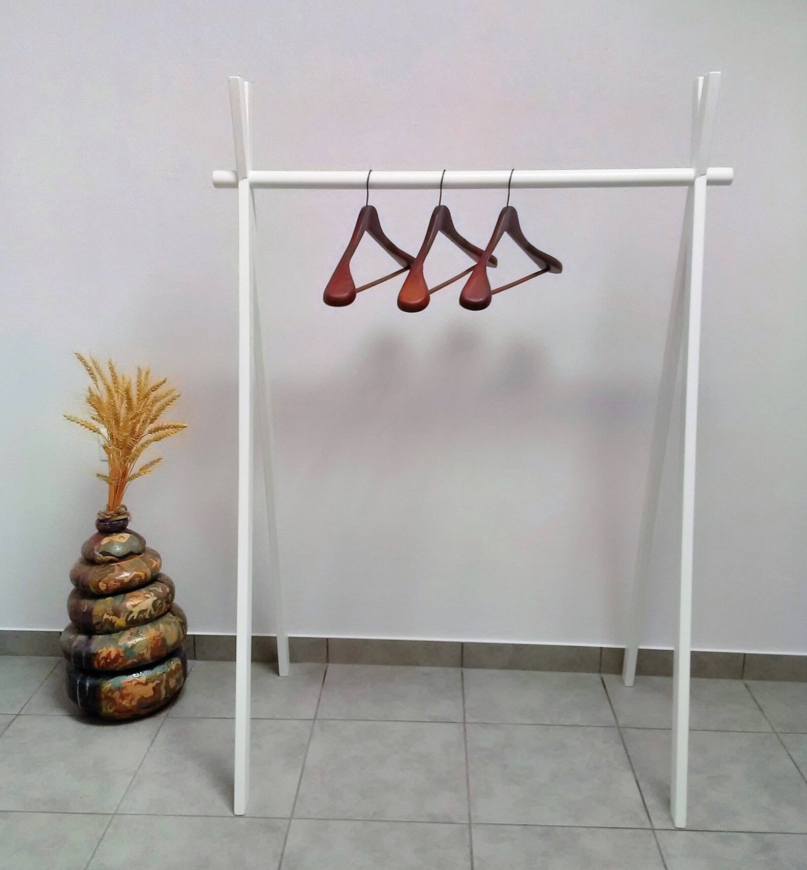 White Clothes Rack, Garment Wooden Stand, Adult Clothing Rack, Dress up ...