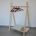 Clothes Rack With Canvas Shelf, Wooden Dress up Storage, Fold up A ...