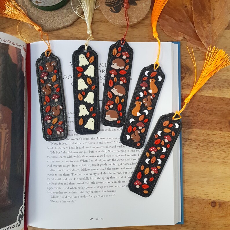 Autumnal Tassel Bookmarks With Different Subjects / Handmade From ...